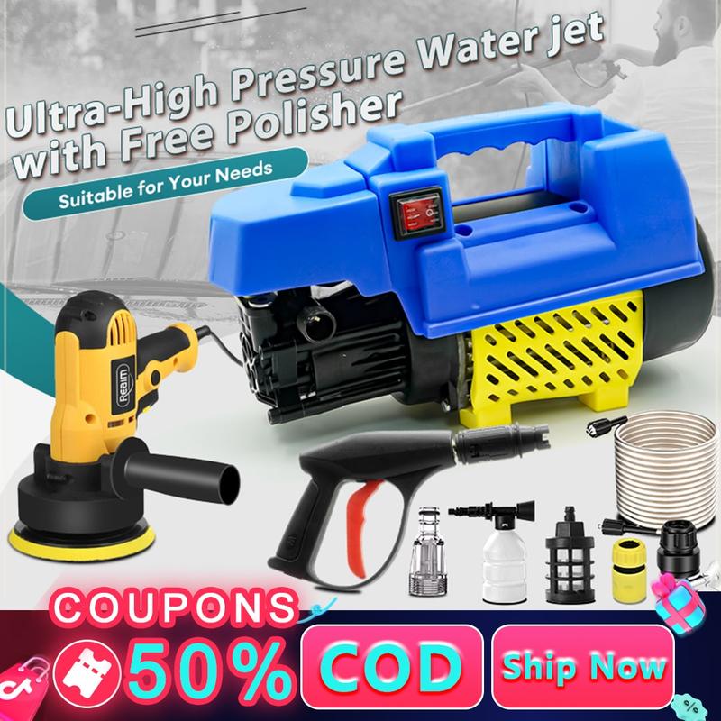 【Waterjet With Free Polisher】2200W High Pressure Water Jet Portable ...