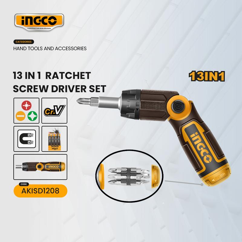 Ingco 13 In 1 Ratchet Screwdriver Set AKISD1208 (IHT) - TikTok Shop ...