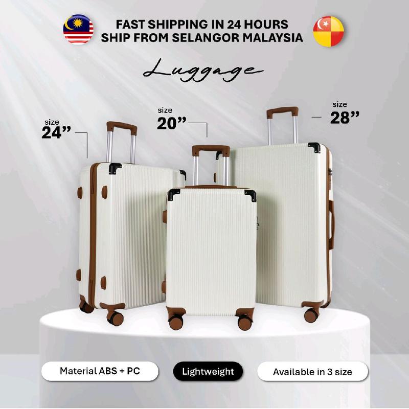 Travel Luggage Bag Suitcase ABS+PC Material Luggage Set Beg Bagasi ...