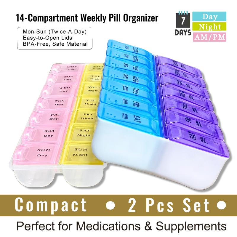 2 Pcs of Medicine Box Pill Organizer (14 Compartment) Medicine - TikTok ...