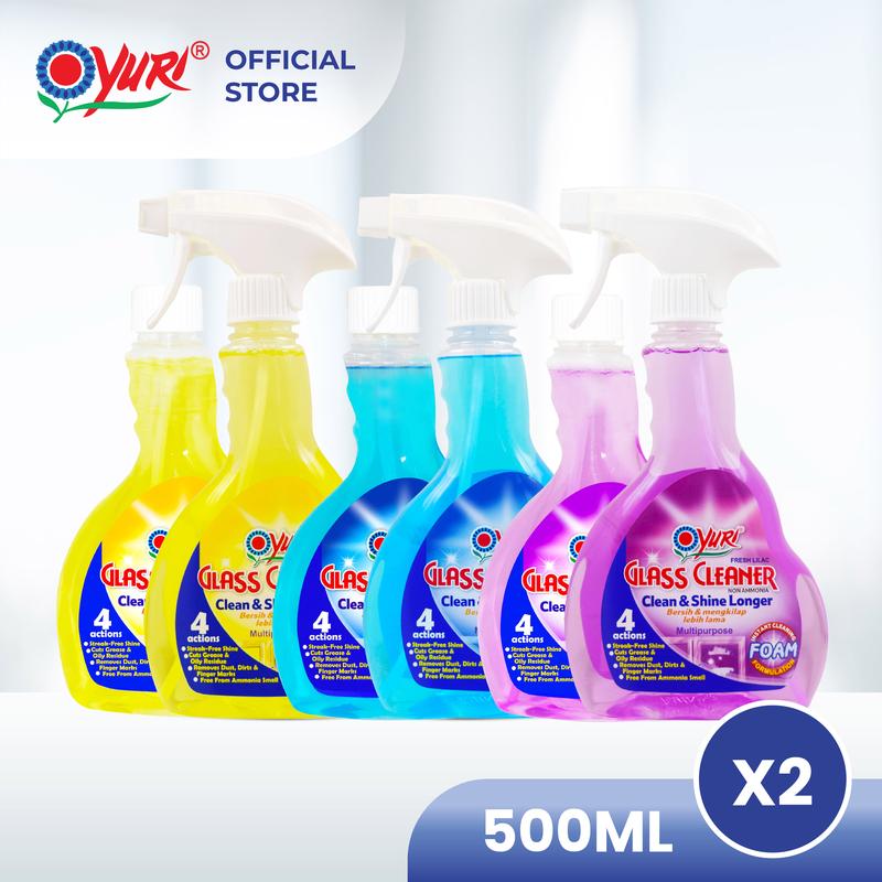Yuri Glass Cleaner (Ammonia-Free) Trigger 500ml+Refill 500ml - TikTok ...