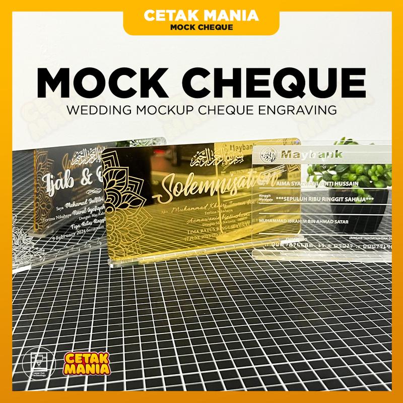 MOCK CHEQUE / WEDDING MOCKUP CHEQUE ACRYLIC - TikTok Shop Malaysia