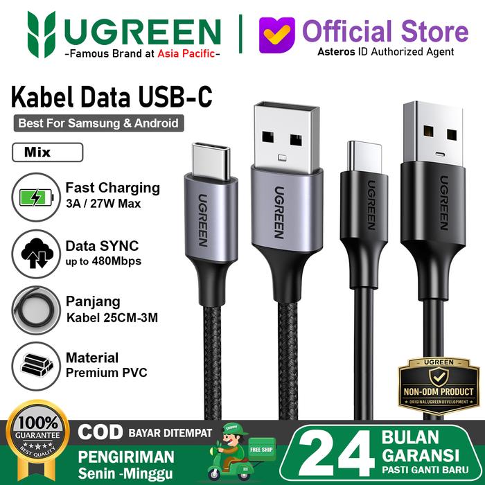 Promo UGREEN Kabel Data USB Type C For Samsung, Xiaomi, Oppo, Vivo Fast ...