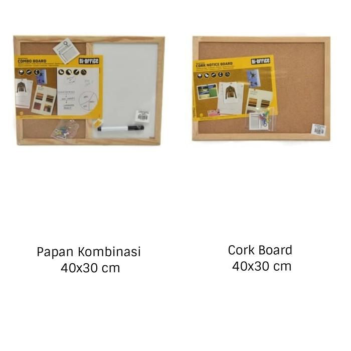 Jual Papan Mading Corkboard / Papan Kombinasi Serbaguna Bi Silque 40x30 ...