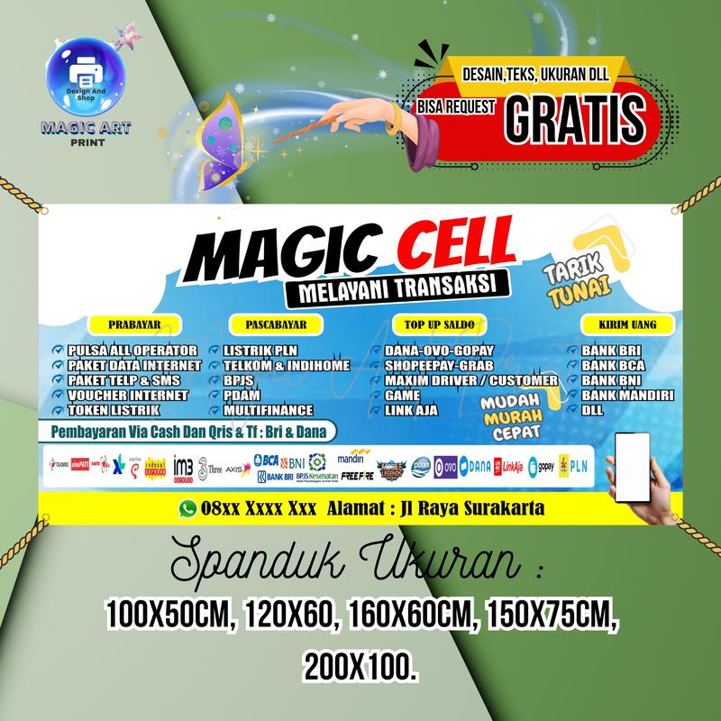 SPANDUK BANNER Konter Biru MMT Spanduk Custom 200x100 - Shop | Tokopedia