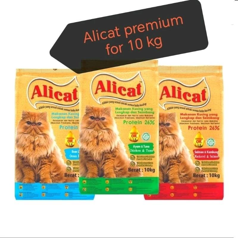 Makanan Kucing Ali Cat Premium 10KG - Tuna, Ayam, Salmon & Mackerel ...