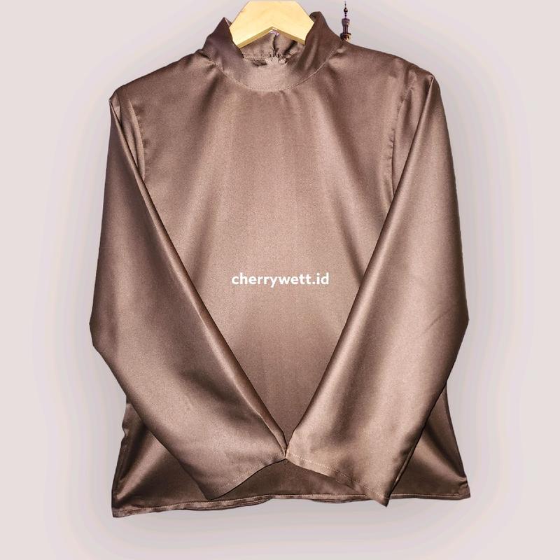 inner satin blouse daleman manset satin wanita Baju Atasan Formal ...