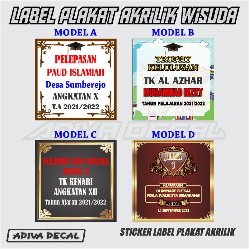 LABEL/STICKER PLAKAT AKRILIK WISUDA/TROPHY Kertas - Shop | Tokopedia