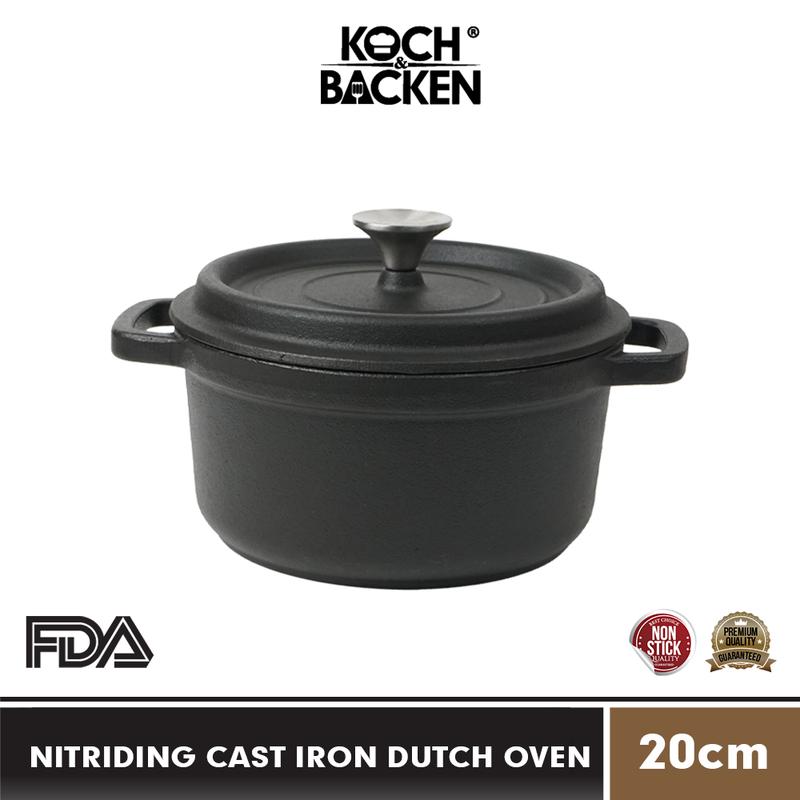 KOCH&BACKEN Preseasoned Cast Iron Dutch Oven Nitriding 20cm - Shop ...