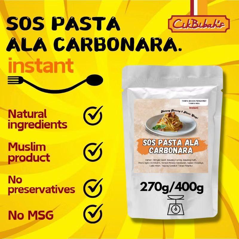 READY TO EAT Sos Pasta Ala Carbonara Cik Bibah Cik Bibah No MSG ...
