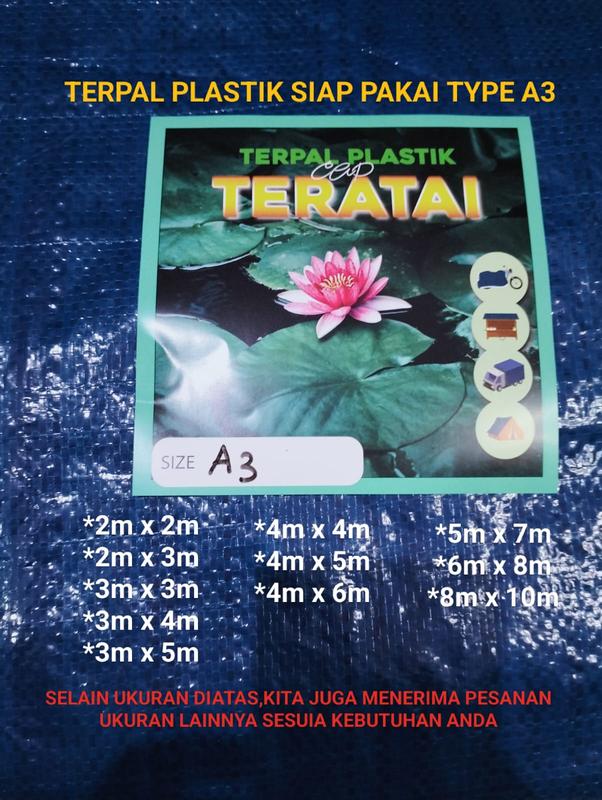 TERPAL PLASTIK CAP TERATAI A3 UKURAN 2X2 METER - Shop | Tokopedia
