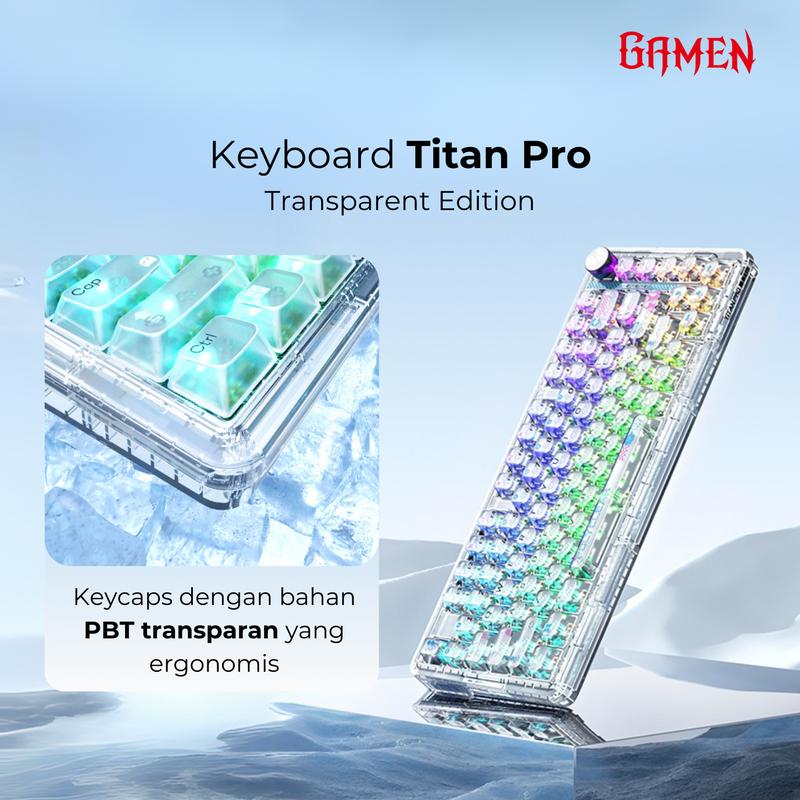 GAMEN Titan Pro Transparent Gaming Mechanical Keyboard - Shop | Tokopedia