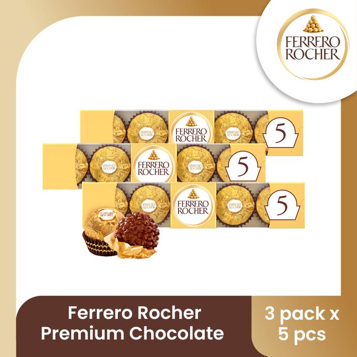 Promo Ferrero Rocher Premium Chocolate Isi 5pcs - TRIPLEPACK - Jakarta ...