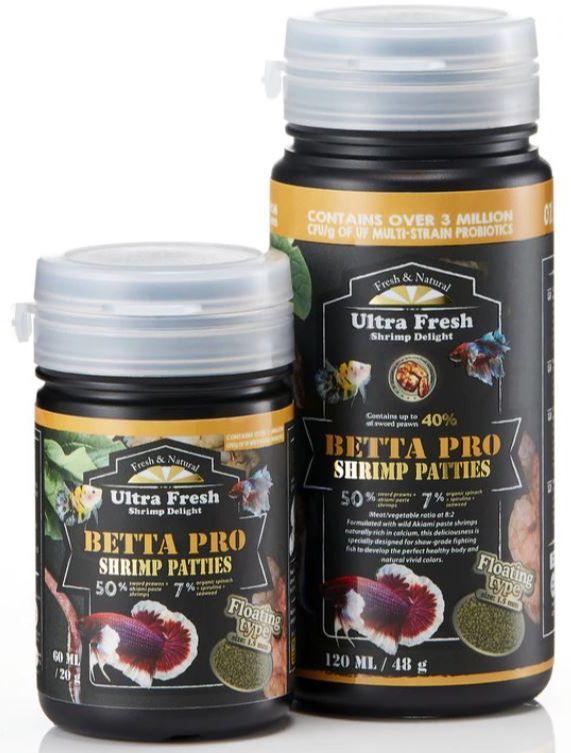 Ultra Fresh Betta Pro Pellet Shrimp Patties 120ML - Natural Ingredients ...