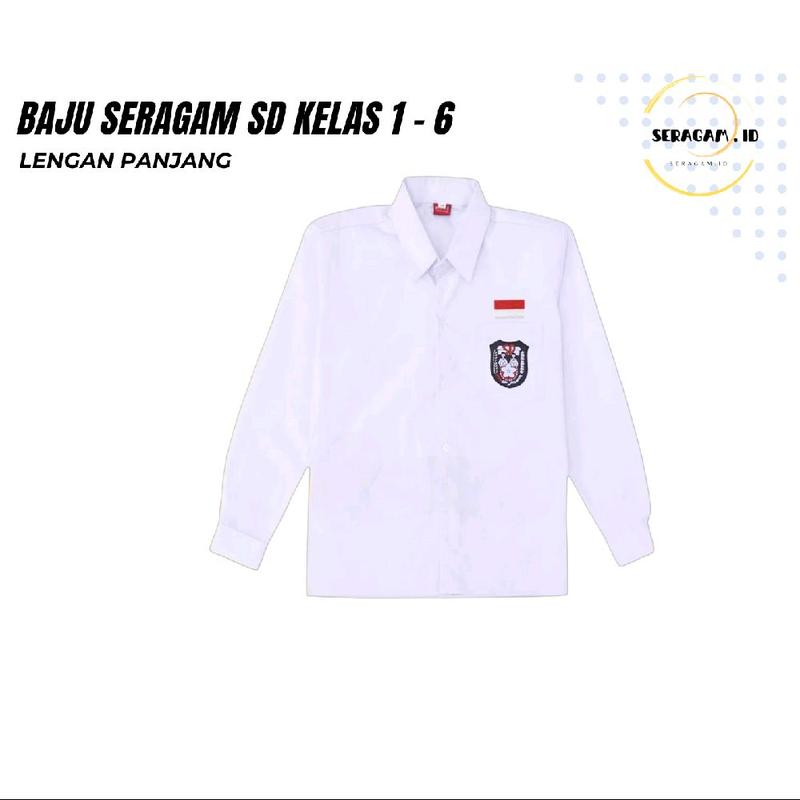 Baju SD Panjang Atasan Baju Seragam Sekolah Merah Putih SD Lengan ...