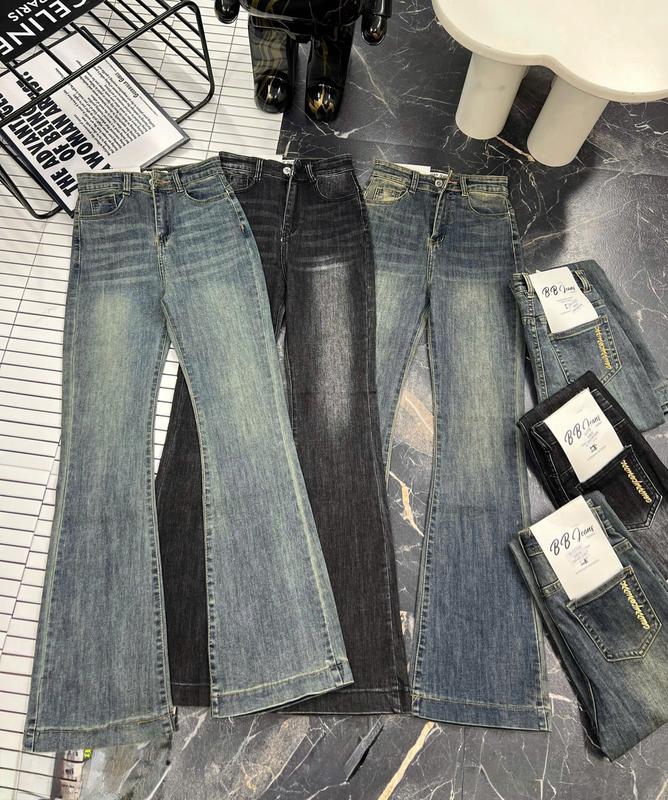 GOAT JEANS - Quần Jeans ống loe dài co giãn túi sau Thêu Chữ - TikTok ...