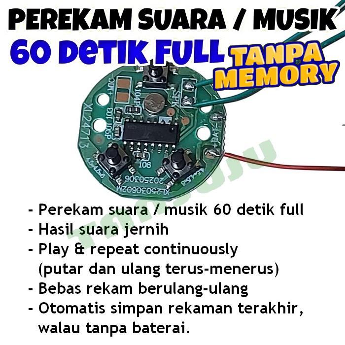 Jual XL24713 Modul Perekam Suara & Musik 60 Detik Full Tanpa Memory ...