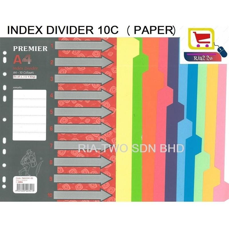 Premier Index Divider 5/10 Tabs Colours / Index Divider 10c (Value ...
