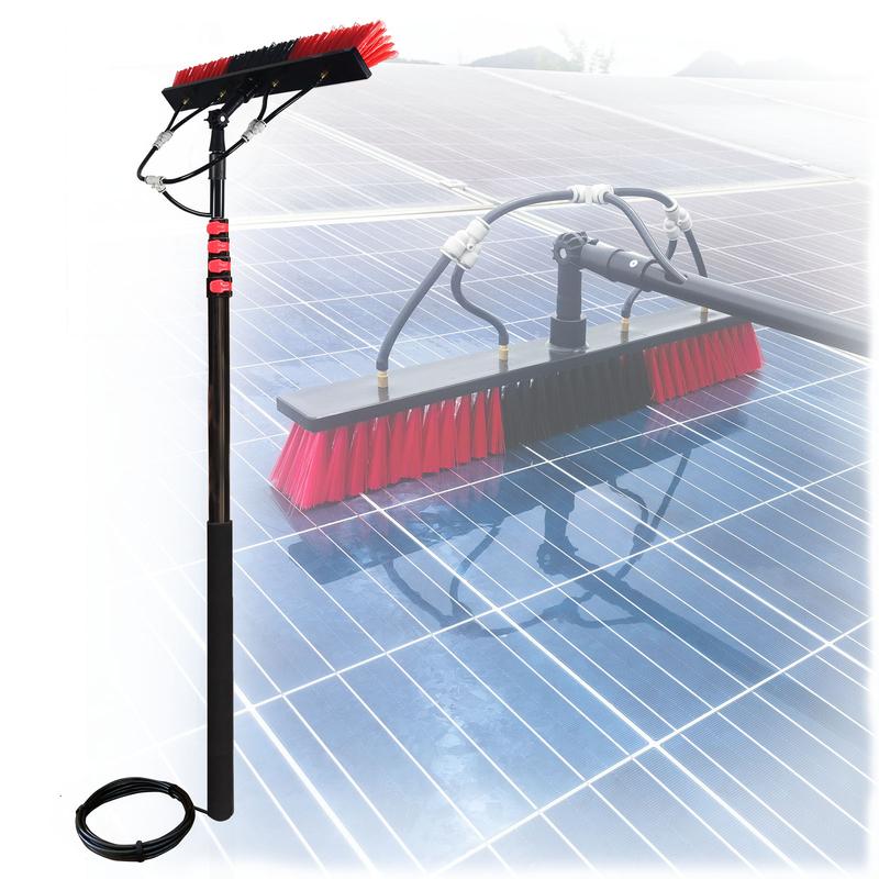 Solar Panel Cleaning Brush with 6 Meters Extension Pole Water Fed Soap ...