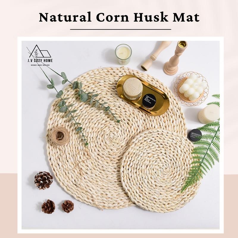 Japanese-Style Natural Corn Husk Tablemat Coaster Lapik Gela - TikTok ...