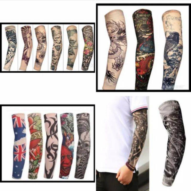 Sepasang Kanan Kiri Manset Tato Motif Keren Handsock Tangan Lengan ...