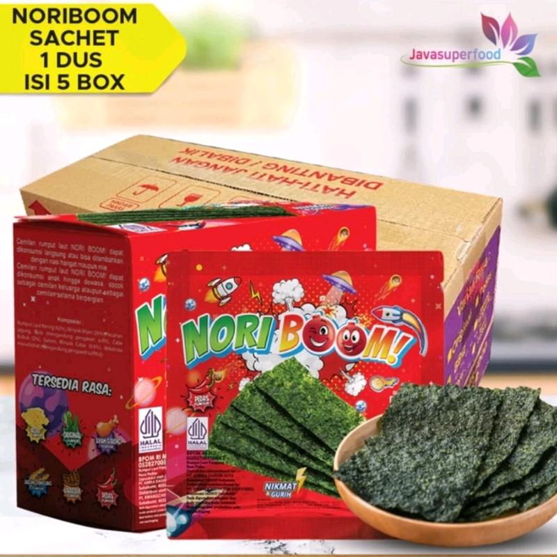 Nori Crispy Nori Boom 1 Box isi 12 Cemilan Rumput Laut Panggang - Shop ...