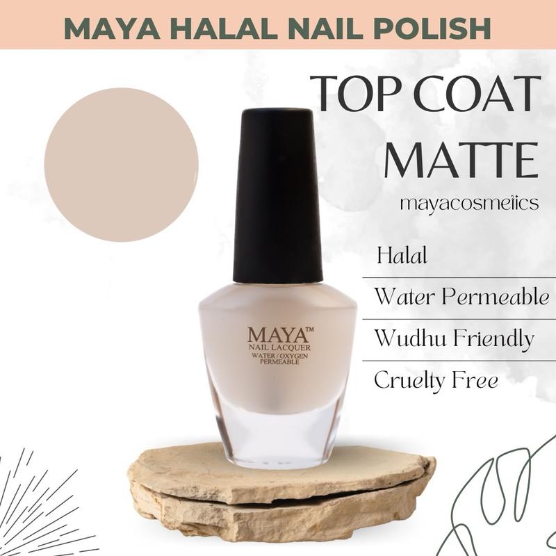 Maya Cosmetics Halal Nail Polish Top Coat - Matte - TikTok Shop Singapore