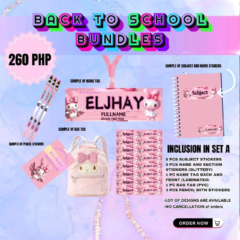 BACK TO SCHOOL BUNDLES SUBJECT STICKERS NAME TAG AND BAG TAG - TikTok Shop Philippines