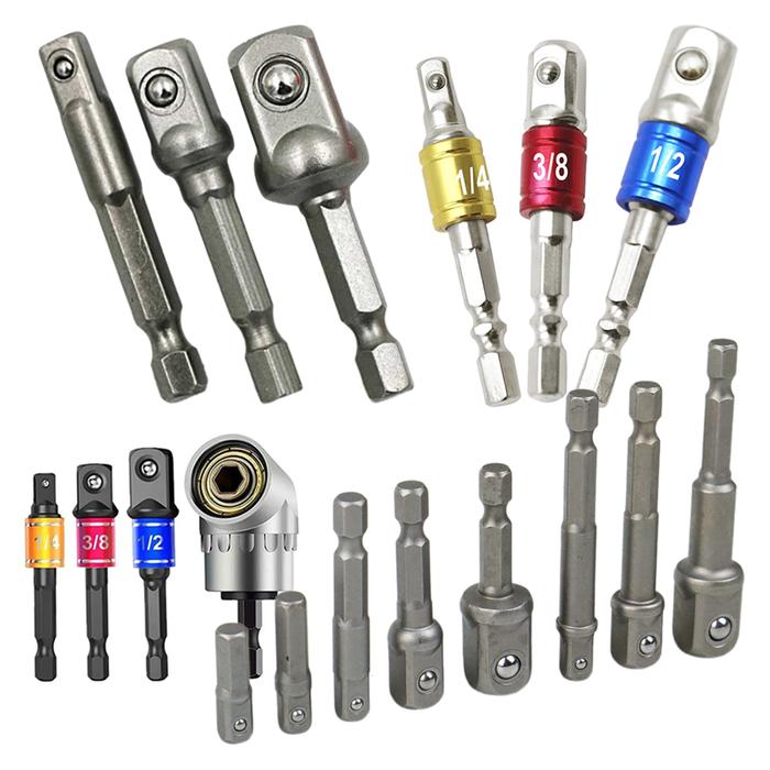 Jual Set Adapter Mata Bor Kunci Shock Impact 1/4 3/8 1/2 Inch Drill Bit ...