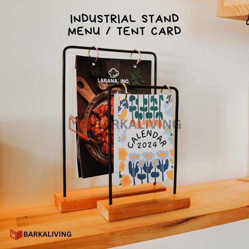 Stand Menu Industrial Gantungan Tent Card Foto Nomer Meja Kalender ...