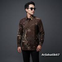 Promo MURAI MAHOGANY Kemeja batik pria lengan panjang katun prima ...