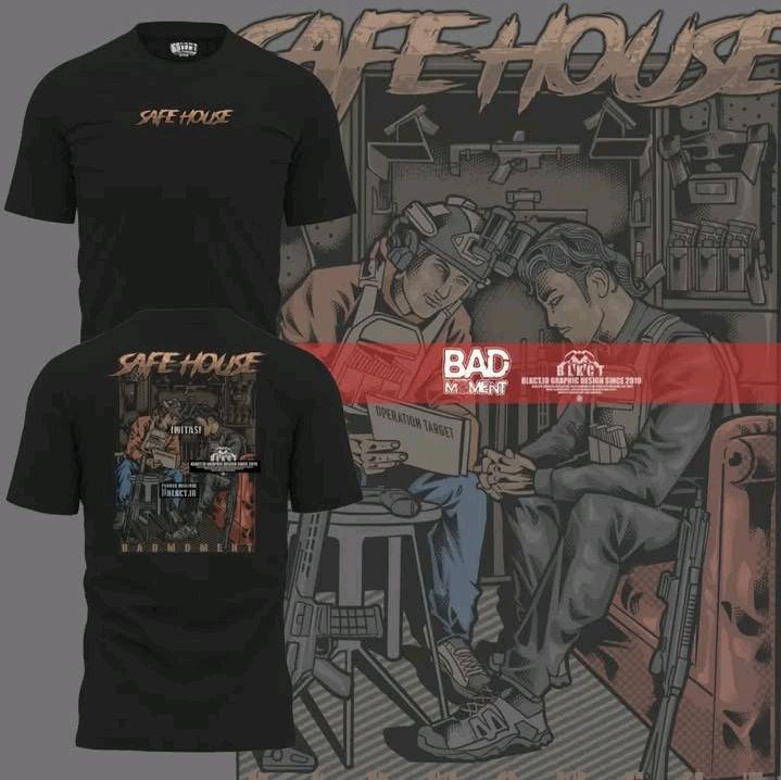 Kaos Tactical Safe House Badmoment Blkct - Shop | Tokopedia