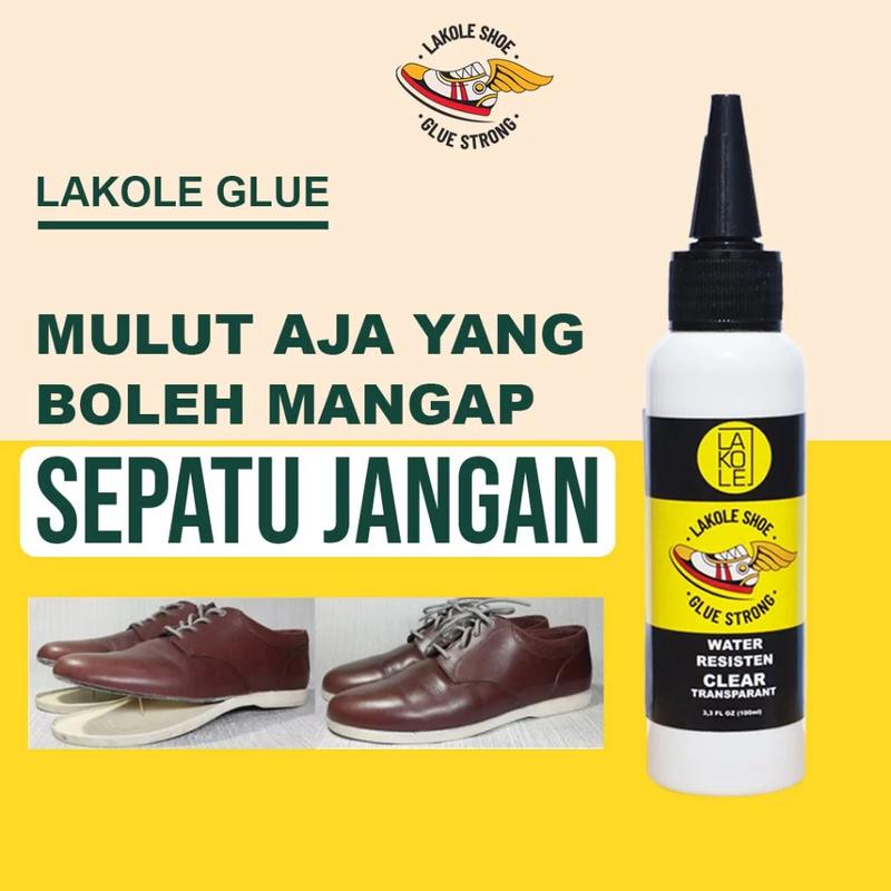 Lem Sepatu, Sandal Super Kuat bening (transparant) LAKOLE - 100ml ...