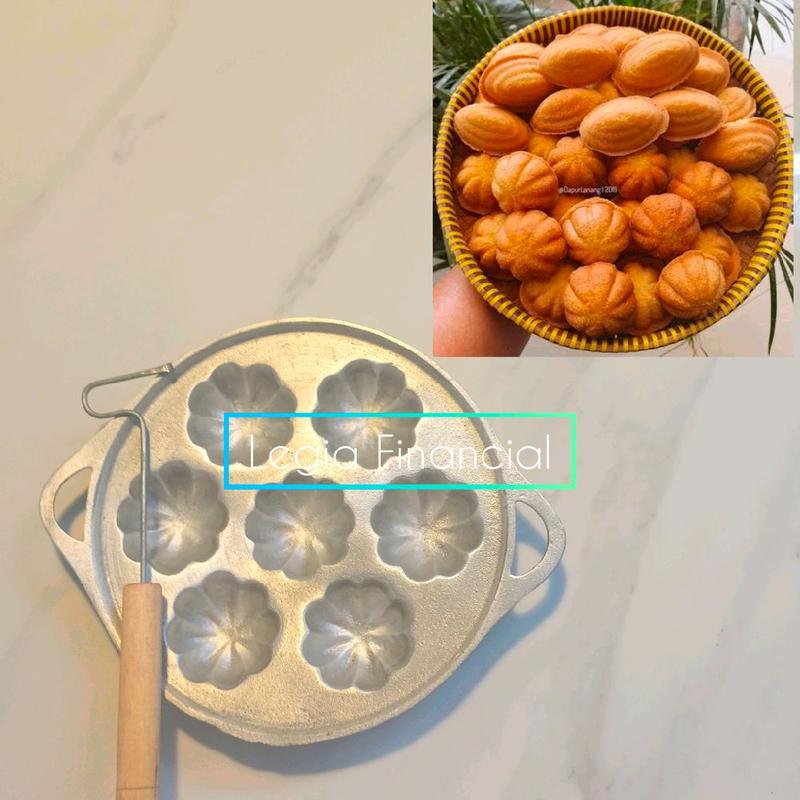 XL. Cetakan kue bolu jadul manggis panggang cubit bunga 7 lobang motif ...