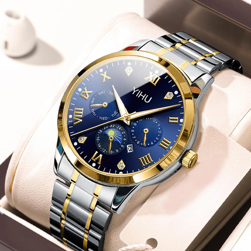 YIHU New Multi functional Men's Watch Original Stainless Steel Night ...