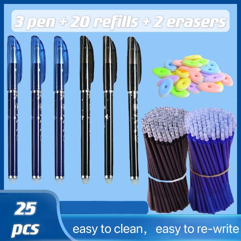 Pen boleh padam dakwat hitam dan biru, pen ajaib 0.5mm denga - TikTok ...