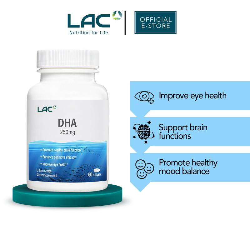 LAC DHA 250mg / 600mg (60 softgels) - prenatal supplement essential for ...