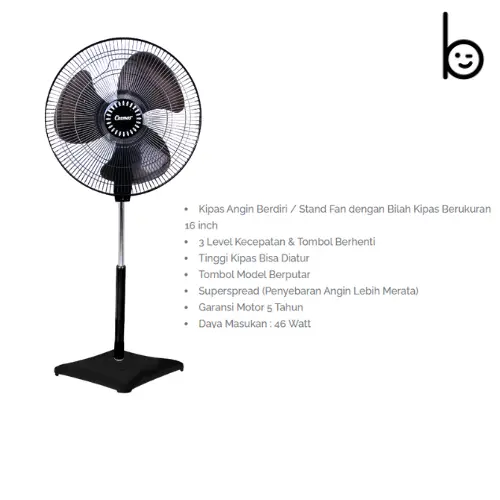 COSMOS STAND FAN / KIPAS ANGIN 16SDB / 16-SDB (16 INCH) GARANSI RESMI ...