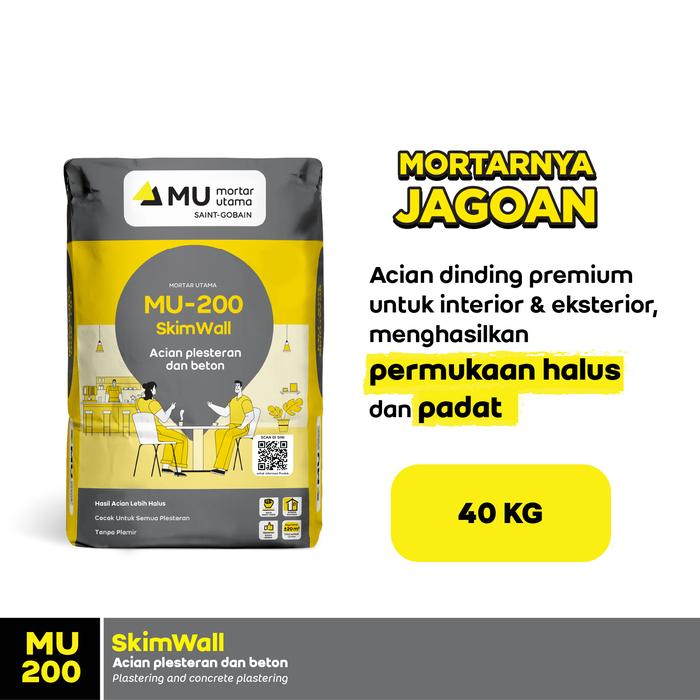 Promo Mortar Utama MU-200 SkimWall Acian Plester dan Beton 40Kg Cicil 0 ...