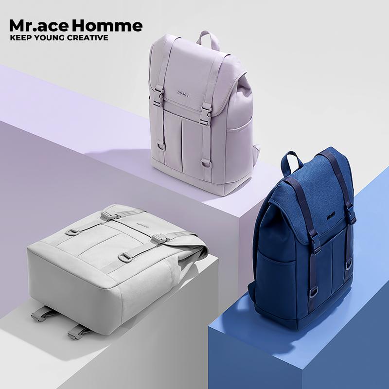 Mrace Korean waterproof backpack woman white 14 15.6 16 17 inch ...