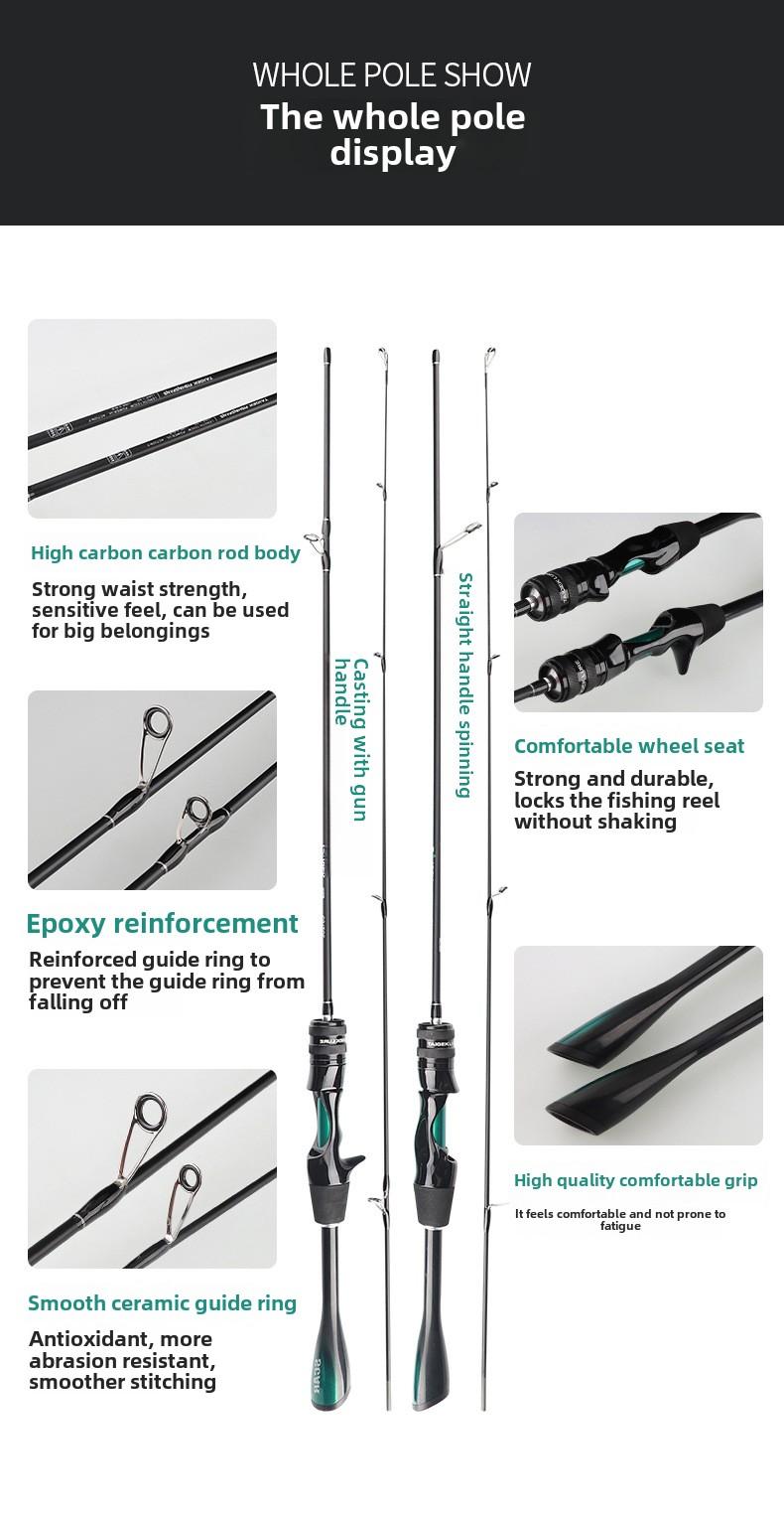 Solid Carbon Fishing Rods Super Soft UL Casting/Spinning Rod Max Test ...