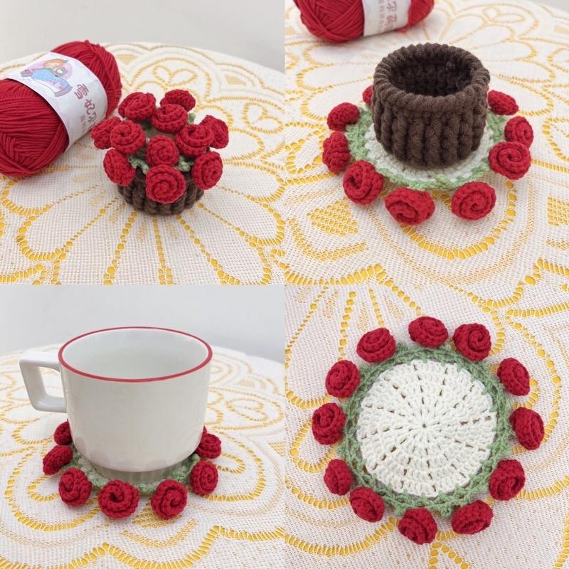 Kit Selimut Mini Sejambak Mawar, Benang Rajutan Tangan, Gaya Mengait ...