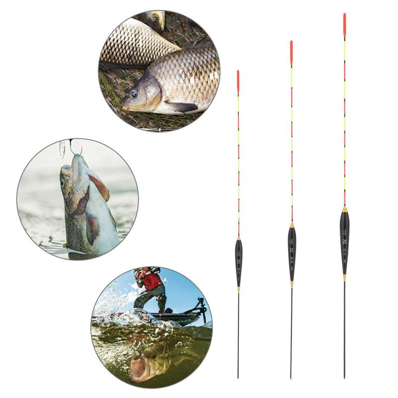 Durable Long Tail Buoy Strike Wood Fluorescent Floats Bobbers Indicator ...