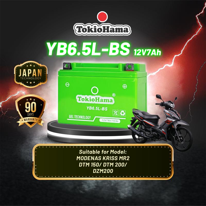 TOKIOHAMA YB6.5L-BS / YB6.5L / YB6.5 GEL BATTERY / MODENAS KRISS ...