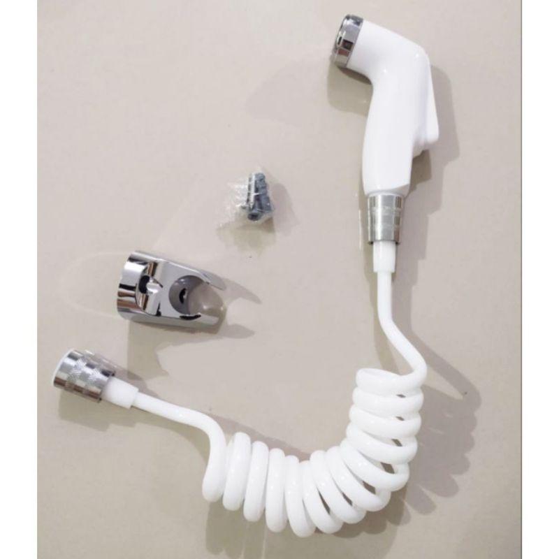 Paket jet shower closet warna putih spiral murah / jet shower kamar ...
