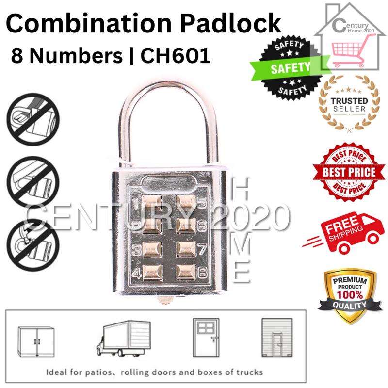Combination Padlock 8 Push Numbers Button Combination Pad Lock - TikTok ...