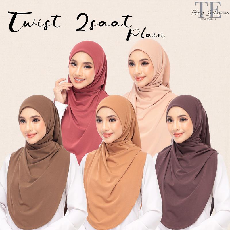 Tudung Labuh, TWIST 2JAM, MOSSCREPE Polos, Gaya Korea, Tanpa - TikTok ...