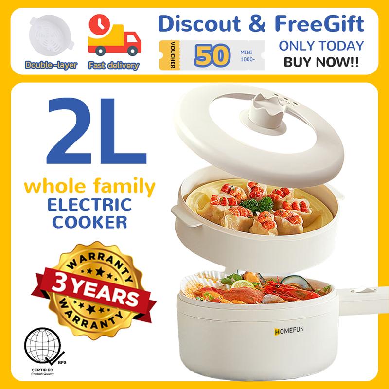 HOMEFUN Multifunctional Electric Cooker Cooking Pot Househol - TikTok ...