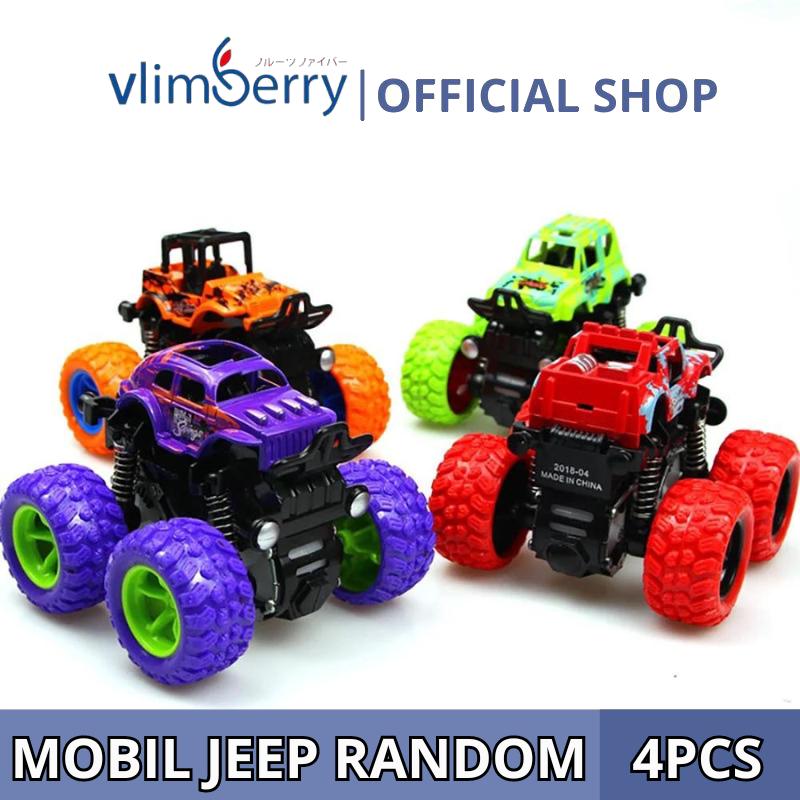 VLIMBERRY 4Pcs Mainan Jeep Mobil Monster JIP Anak Off Road 4 Drive ...
