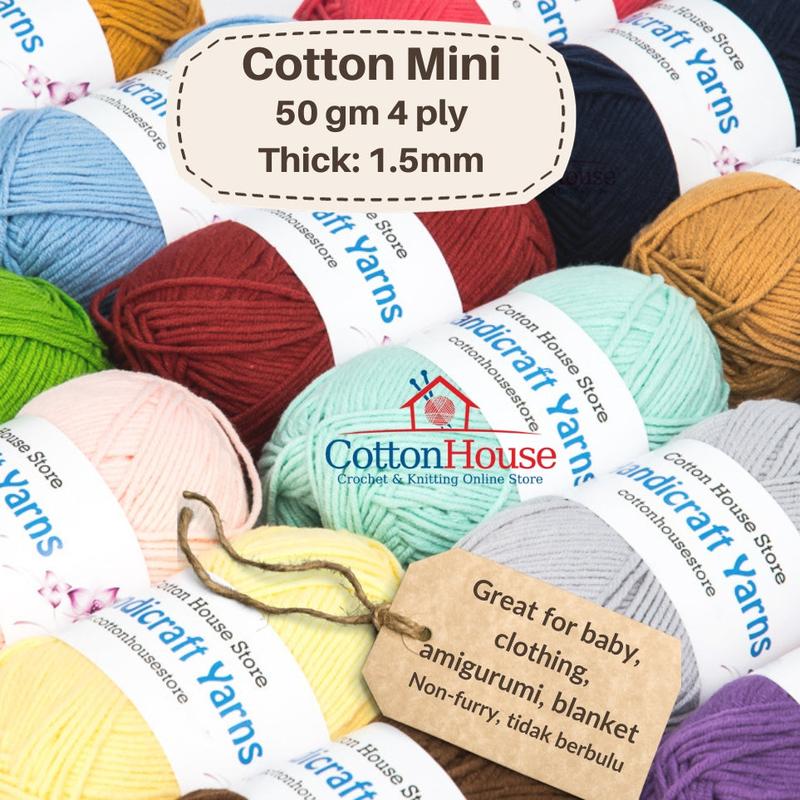 Cotton Mini 40-50g 4ply 1.5mm Milk Cotton Amigurumi Baby Benang ...